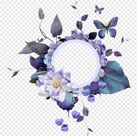 Round Floral Frame Camera Floral Frame Purple Violet Branch Png