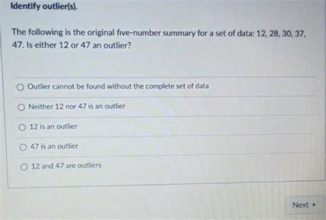 Solved Identify Outlier S The Following Is The Original