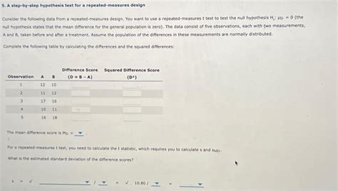 Solved 5 A Step By Step Hypothesis Test For A