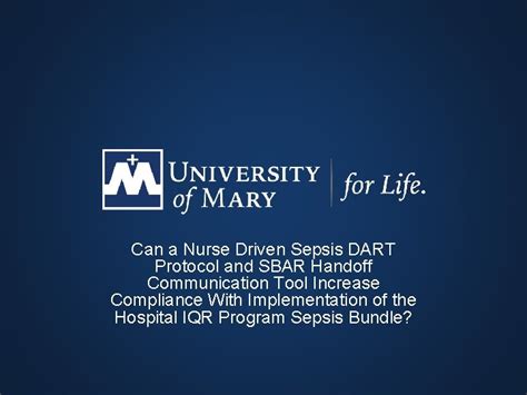 Can A Nurse Driven Sepsis Dart Protocol And