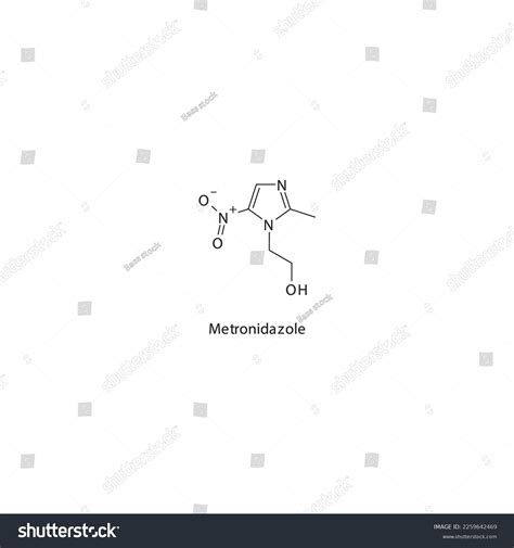 Metronidazole Flat Skeletal Molecular Structure Nitroimidazole Stock Vector Royalty Free