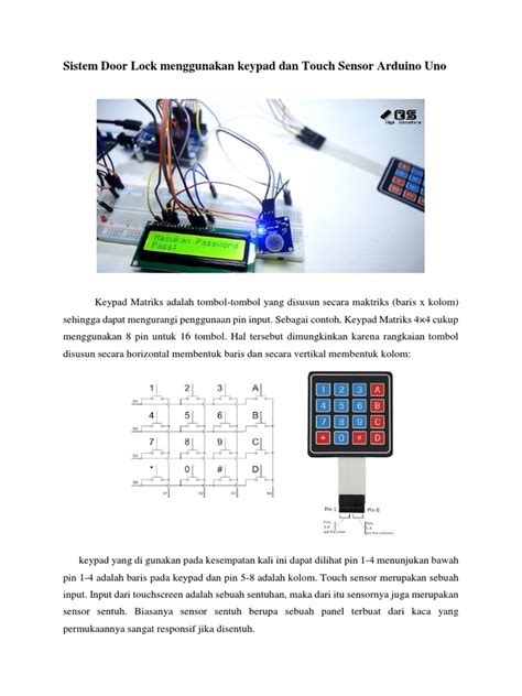 Sistem Door Lock Menggunakan Keypad Dan Touch Sensor Arduino Uno Edt Pdf
