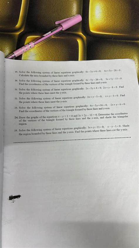 Solve The Following System Of Linear Equations Graphically 4 X 3 Y 4 0