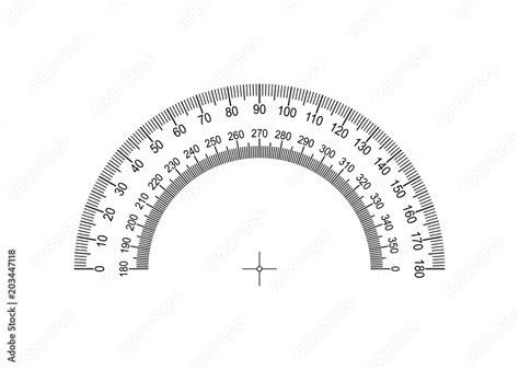 Vecteur Stock Protractor Protractor Grid For Measuring Degrees Tilt Angle Meter Measuring