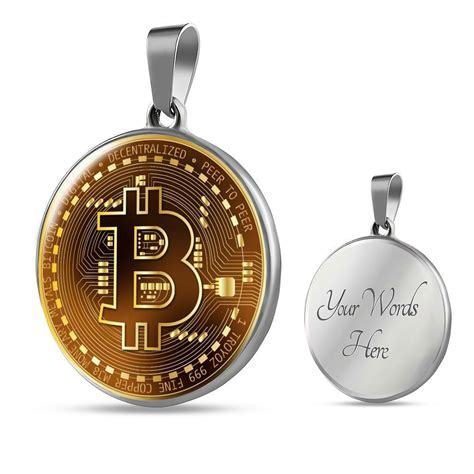 Bitcoin Necklace Round Pendant Chain Btc Coin Jewelry Crypto Money