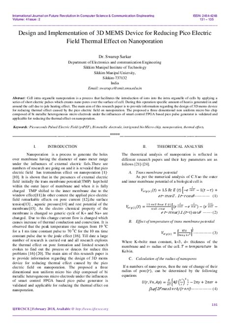 Pdf Design And Implementation Of 3d Mems Device For Reducing Pico