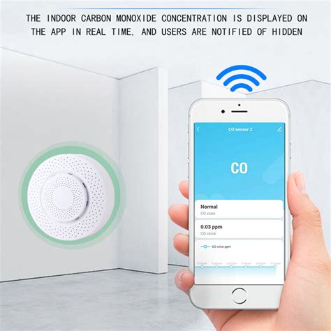 Tuya 스마트 라이프 Co 가스 누출 일산화탄소 감지기 Wifizigbee App 농도 표시 연기 감지 알람 센서 홈 Iot 장치