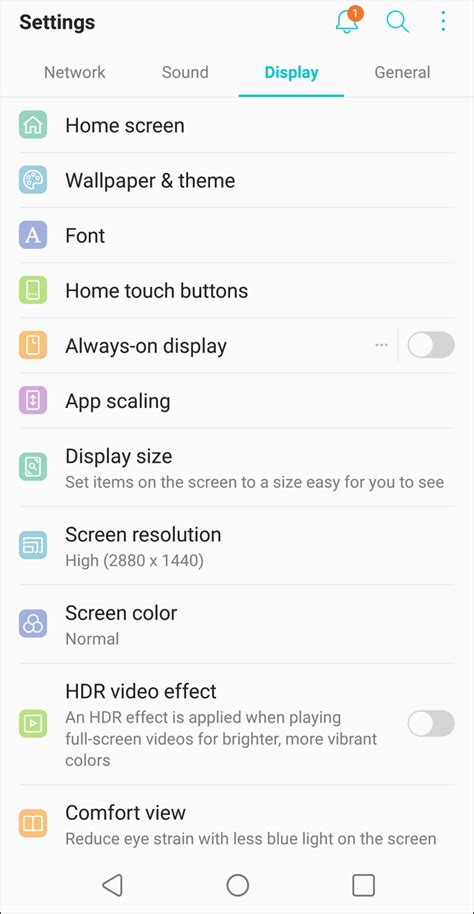 enable always on display on lg android phone