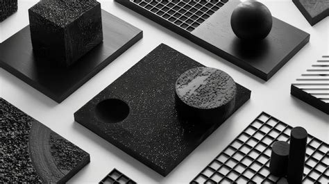 Monochrome Geometry Abstract 3d Figures On Grid Floor Premium Ai