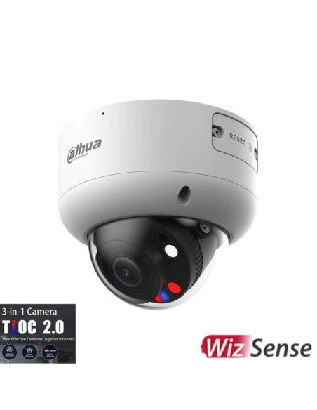 Dahua 5mp Smart Dual Illumination Tioc 2 0 Active Deterrence Wizsense Vari Focal Ip Dome Camera