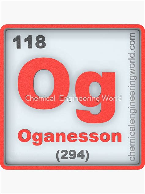 Oganesson Element Sticker For Sale By Chem Eng World Redbubble