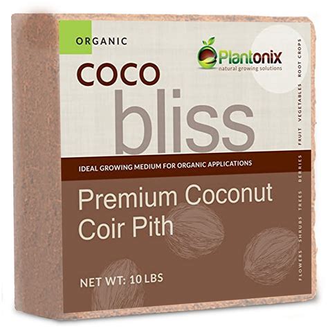 Coco Bliss Premium Coconut Coir Pith 10lb Brick Block Organic