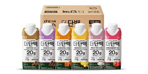 [빙그레] 더단백 드링크 250ml 초코 커피 카라멜 딸기 바나나 밀크티 36팩 프로틴 음료 지브로마트