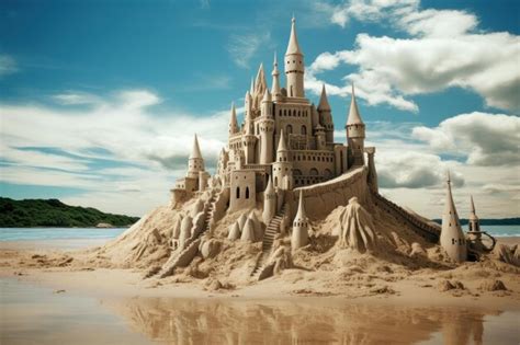 Premium Photo Intricate Beach Sandcastle Generate Ai
