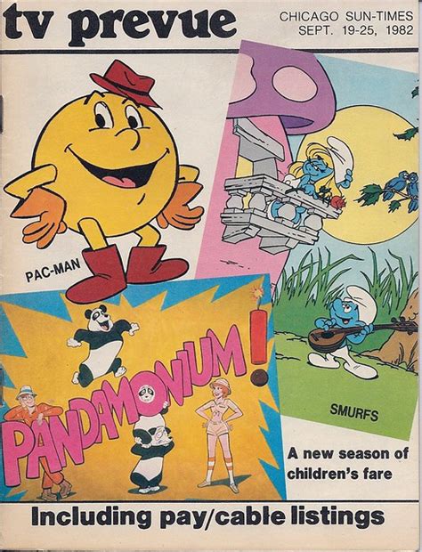 Pac Man And Smurfs Saturday Morning Cartoons Tv Guide 1982 A Photo