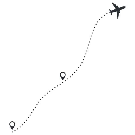 Illustration Of The Flight Path For An Airplane With A Starting Point