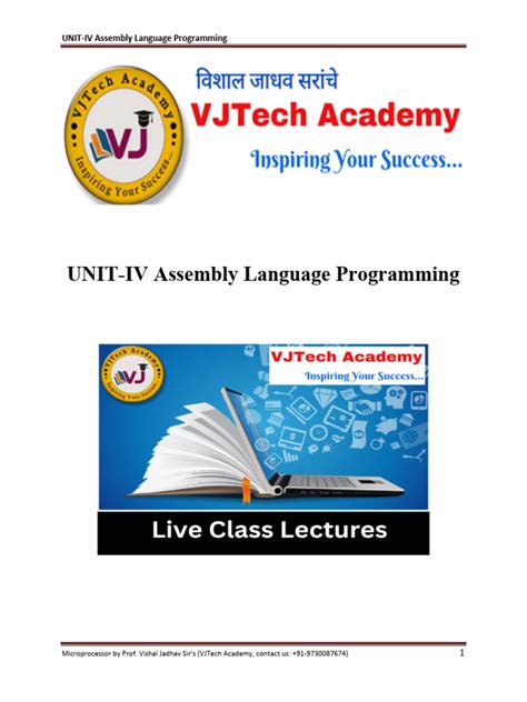 unit iv assembly language programming pdf computer program