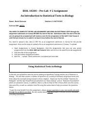 BIOL S Lab Guidelines Pdf BIOL U Pre Lab Assignment An Introduction To