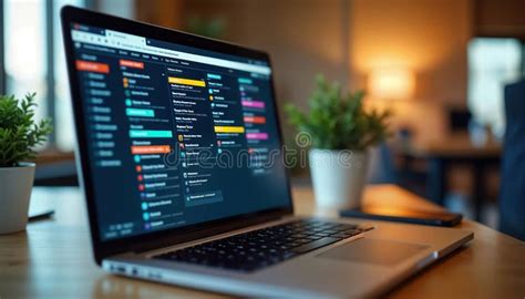 Laptop Screen Displays Digital Kanban Board For Software Project Management Workflow Stages