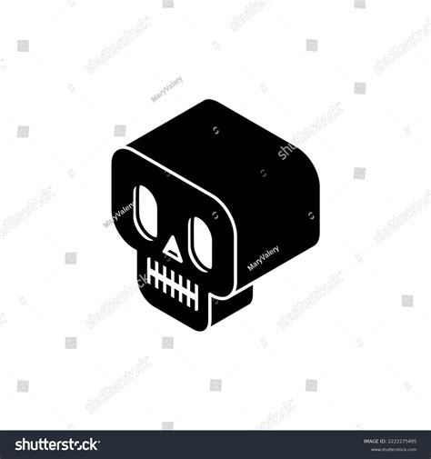 Skull Isometric Style Icon Cranium Sign Stock Vector Royalty Free