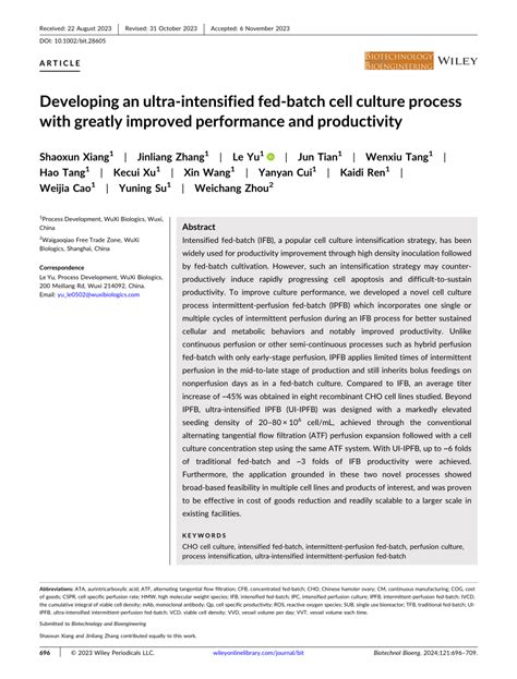 Developing An Ultra‐intensified Fed‐batch Cell Culture Process With