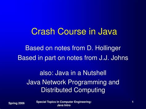 Ppt Crash Course In Java Powerpoint Presentation Free Download Id