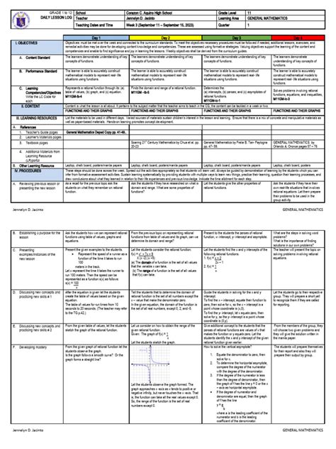 Dll Gen Math Week 3 Pdf Function Mathematics Asymptote