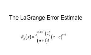 Understanding Lagrange Error Bound A Look At Approximation Theory
