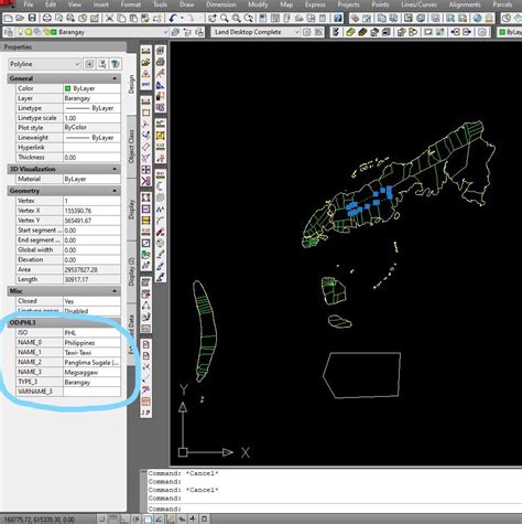 Entity Data In The Properties Sidebar Autocad 2d Drafting Object
