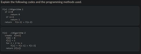 Solved Explain The Following Codes And The Programming