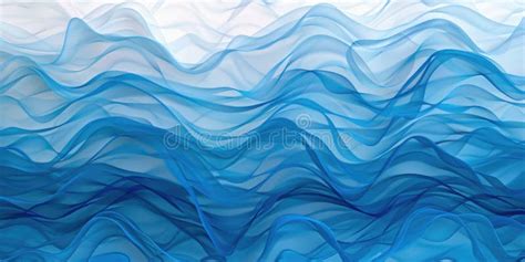 Abstract Layered Waves In Dark Blue Tones Abstract And Ocean Concept