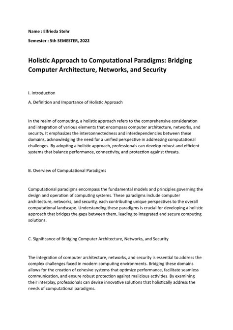 holistic approach to computational paradigms bridging computer