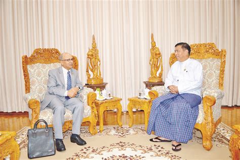 ပြည်ထောင်စုဝန်ကြီး ဒေါက်တာမျိုးသိန်းကျော် မြန်မာနိုင်ငံဆိုင်ရာ နီပေါနိုင်ငံသံအမတ်ကြီးအား လက်ခံတ