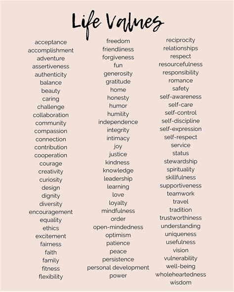 Values Writing Therapy Personal Core Values Life Values