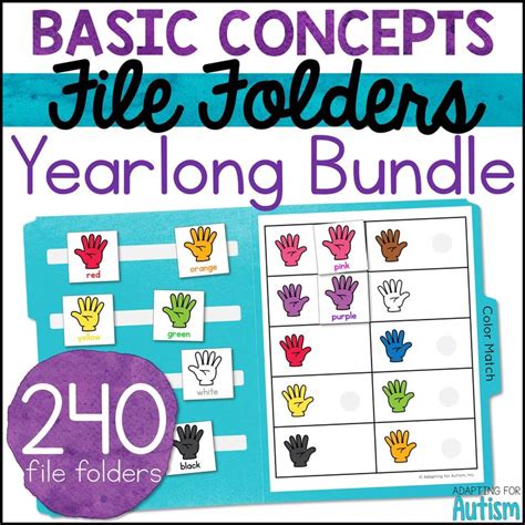 Basic Concepts File Folder Games And Activities Yearlong Bundle File Folder Activities Basic