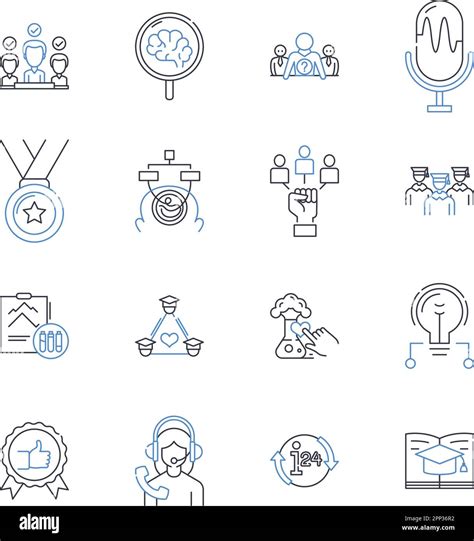 Pedagogy Sector Line Icons Collection Learning Teaching Classroom Curriculum Assessment