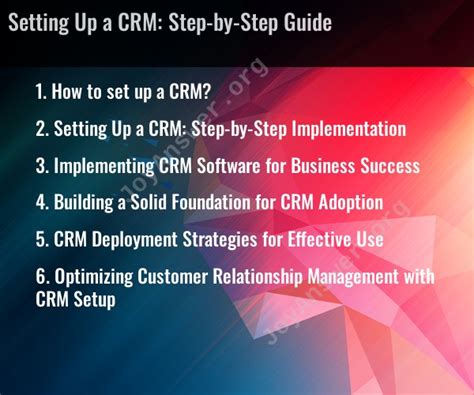Setting Up A CRM Step By Step Guide JoyAnswer Org