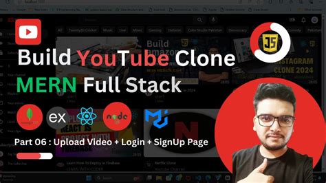 Part 06 Upload Video Login Signup Page Build Youtube Clone Using Mern React Js Project