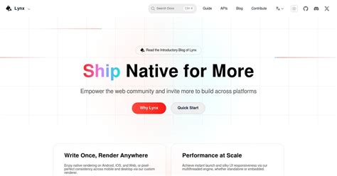 lynxjs：高性能跨平台应用开发框架