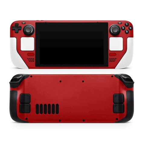 Two Tone Steam Deck Skin Wine Red Color With White Trackpads Design