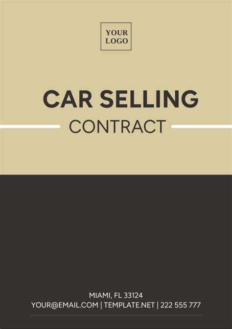 Free Car Selling Contract Template To Edit Online