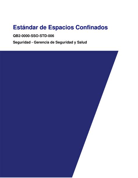QB2 0000 SSO STD 006 APUNTES Estándar de Espacios Confinados QB2