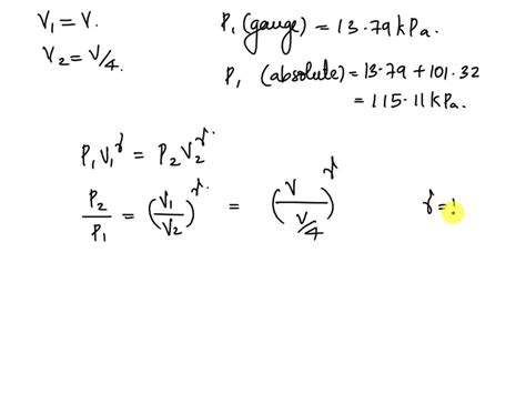 Air Is Compressed Rapidly In An Insulated Cylinder To ¼ Its Initial