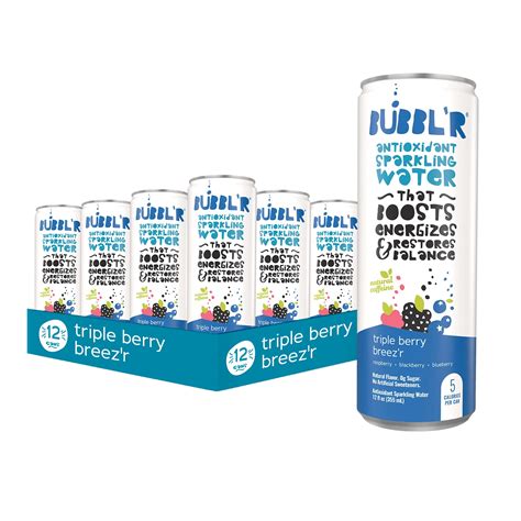 Bubblr Triple Berry Breezr Antioxidant Sparkling Water With Natural