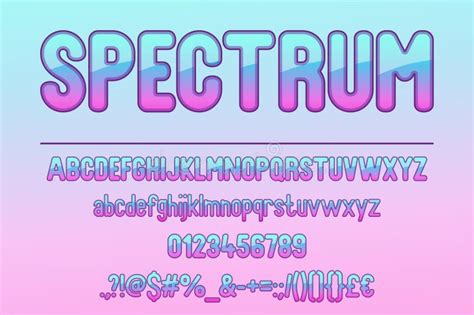 Vibrant Spectrum Gradient Color Font Set Stock Vector Illustration Of Symbol Uppercase 315234418