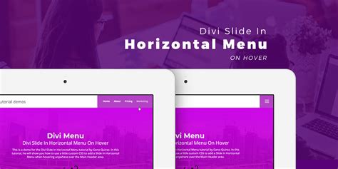 Divi Slide In Horizontal Menu On Hover