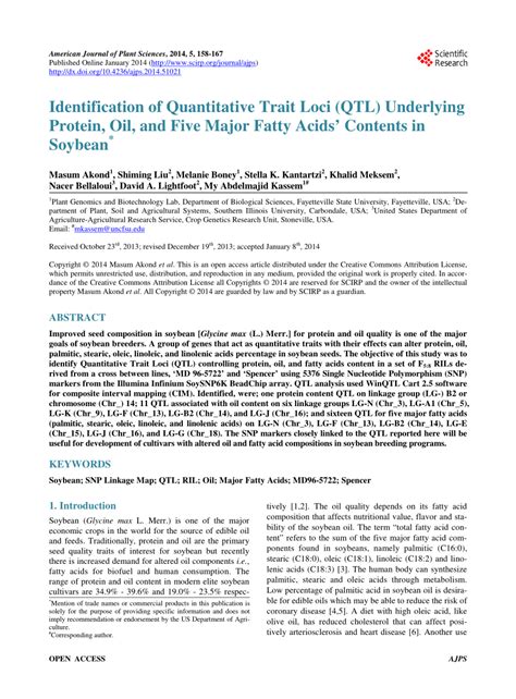 Pdf Identification Of Quantitative Trait Loci Qtl Underlying