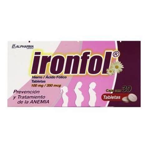 Ironfol 100 Mg 350 Mcg Caja Con 30 Tabletas