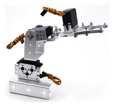 brazo robot metálico sin servos compatible con arduino cuotas sin