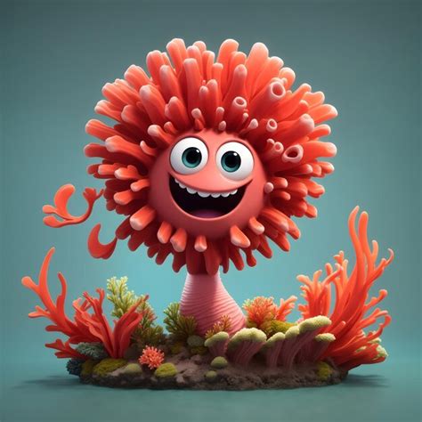 Premium Ai Image Coral Polyp Illustration Ai Generative